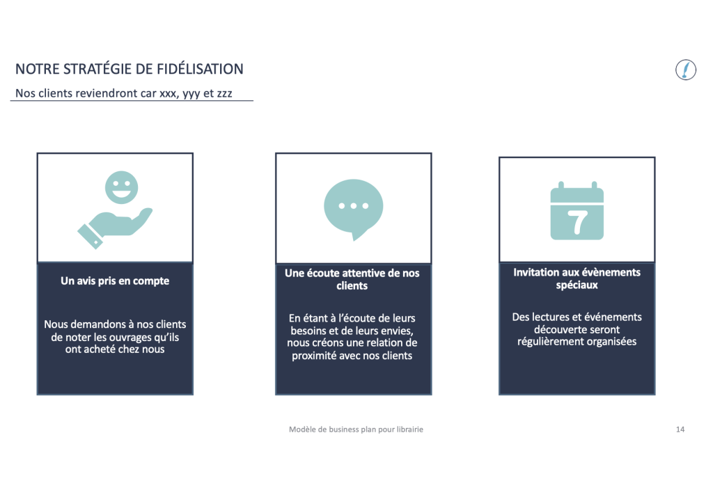 Modèle de business plan pour librairie